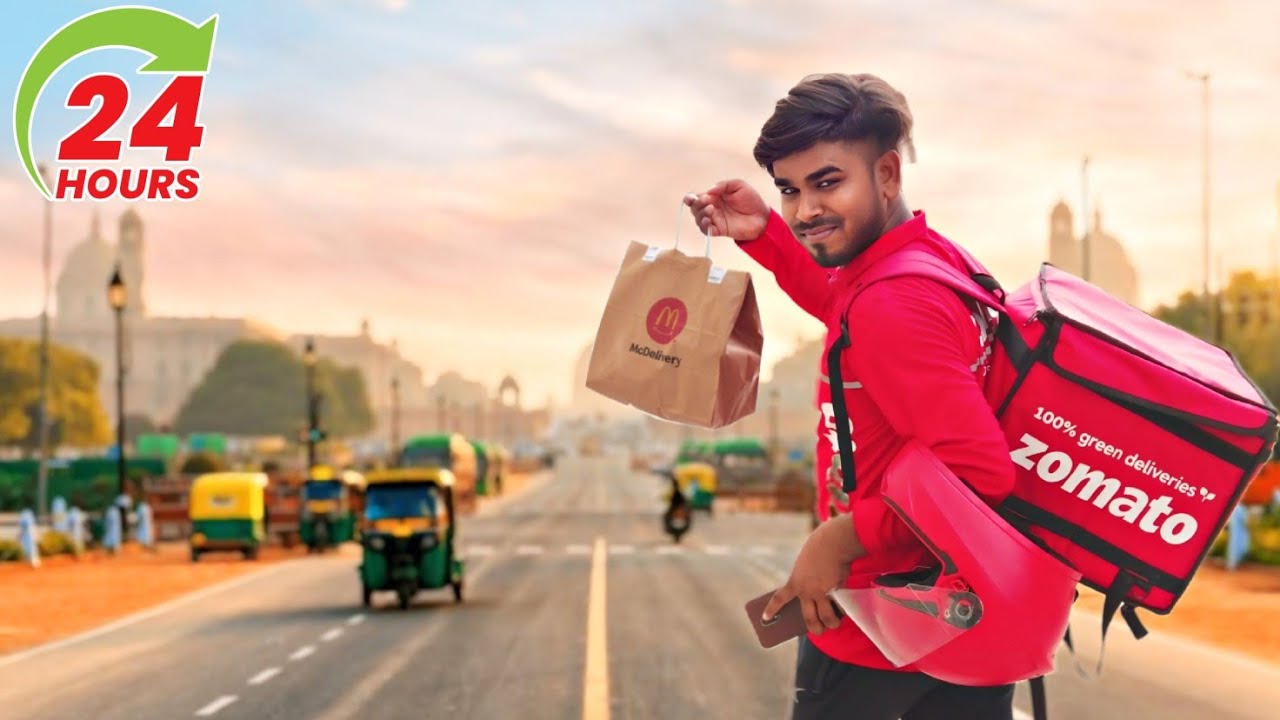 Working 24 HOURS As a Zomato RIDER & Earning Rs___? - YouTube