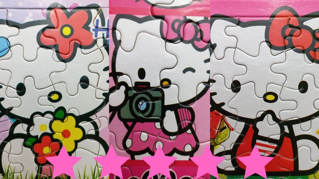 Funny games to collect some funny hello kitty puzzles again... - YouTube