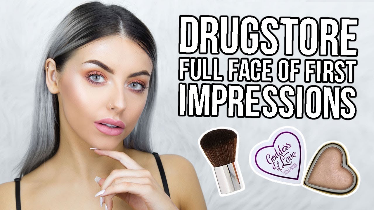 TESTING DRUGSTORE MAKEUP / FULL FACE FIRST IMPRESSIONS - YouTube