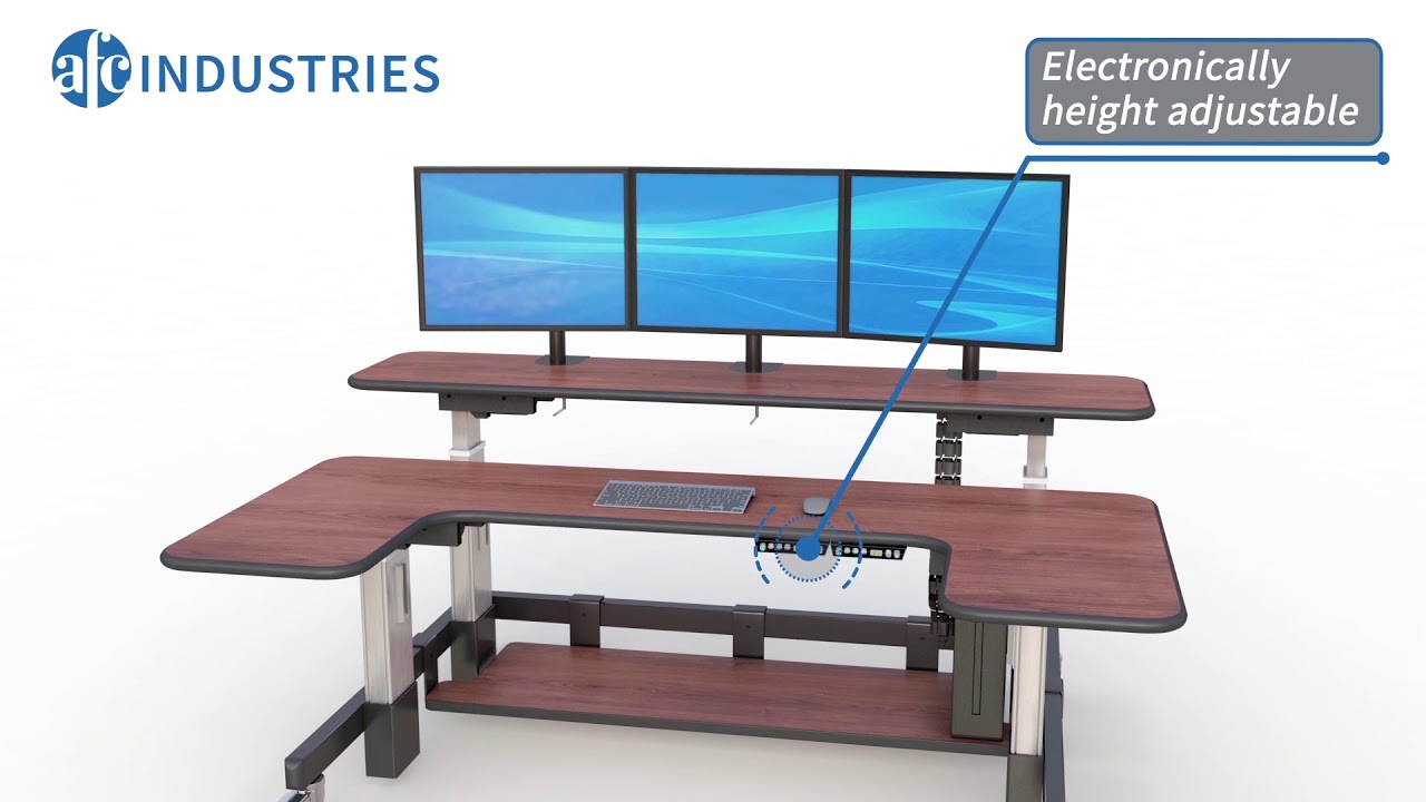 Split-Level Uplift Computer Table - YouTube