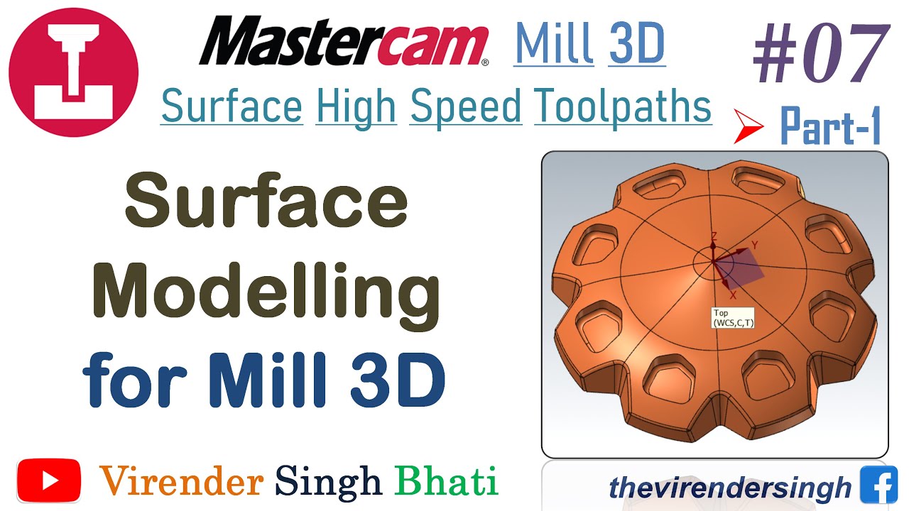 Surface Modelling in Mastercam || @VirenderSinghBhati || Revolve || Trim to Surface || Draft ...