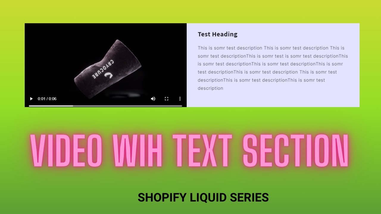 Custom video with text section | Shopify video with text section - YouTube