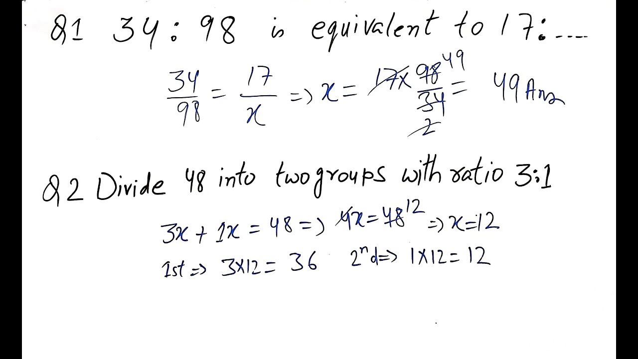 Ratio Question | Ratio Problem | Ratio Solution | Ratio Answer - YouTube
