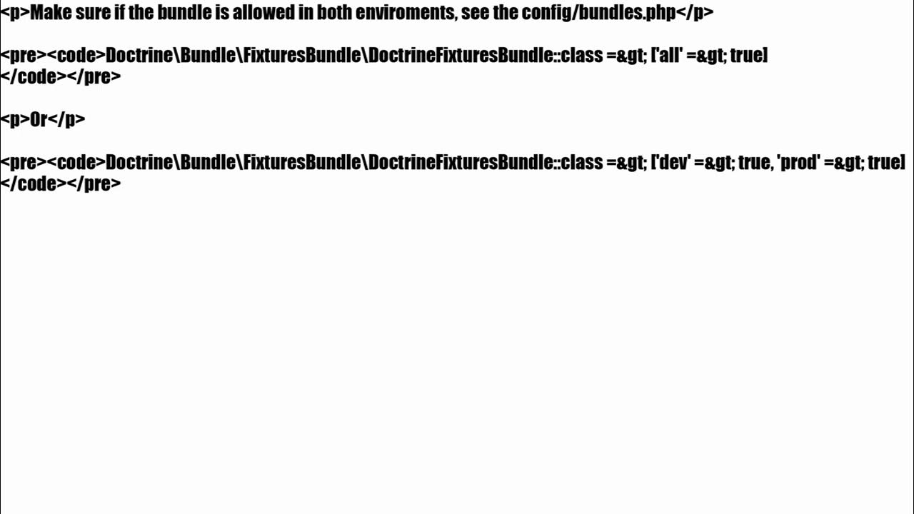 Symfony 4 - Don't load DataFixtures in production - YouTube