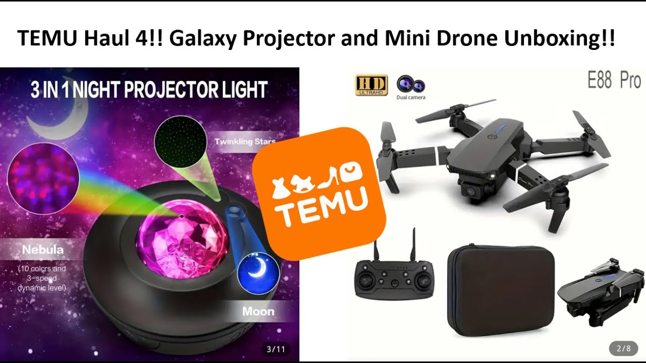 Temu Haul 4!!! - Galaxy Projector & Drone Unboxing - YouTube