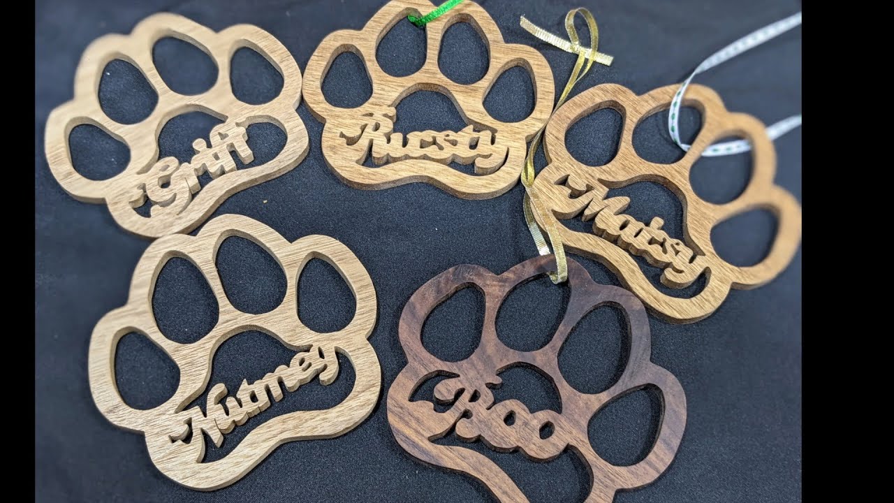 Homemade Paw Print Ornaments on Scroll Saw - YouTube