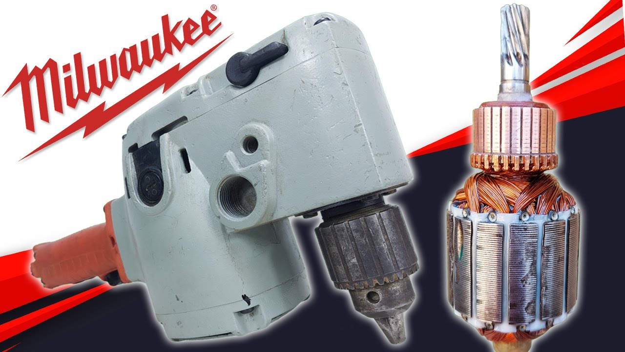 Milwaukee Hole-Hawg drill (120v to 220v winding) - YouTube