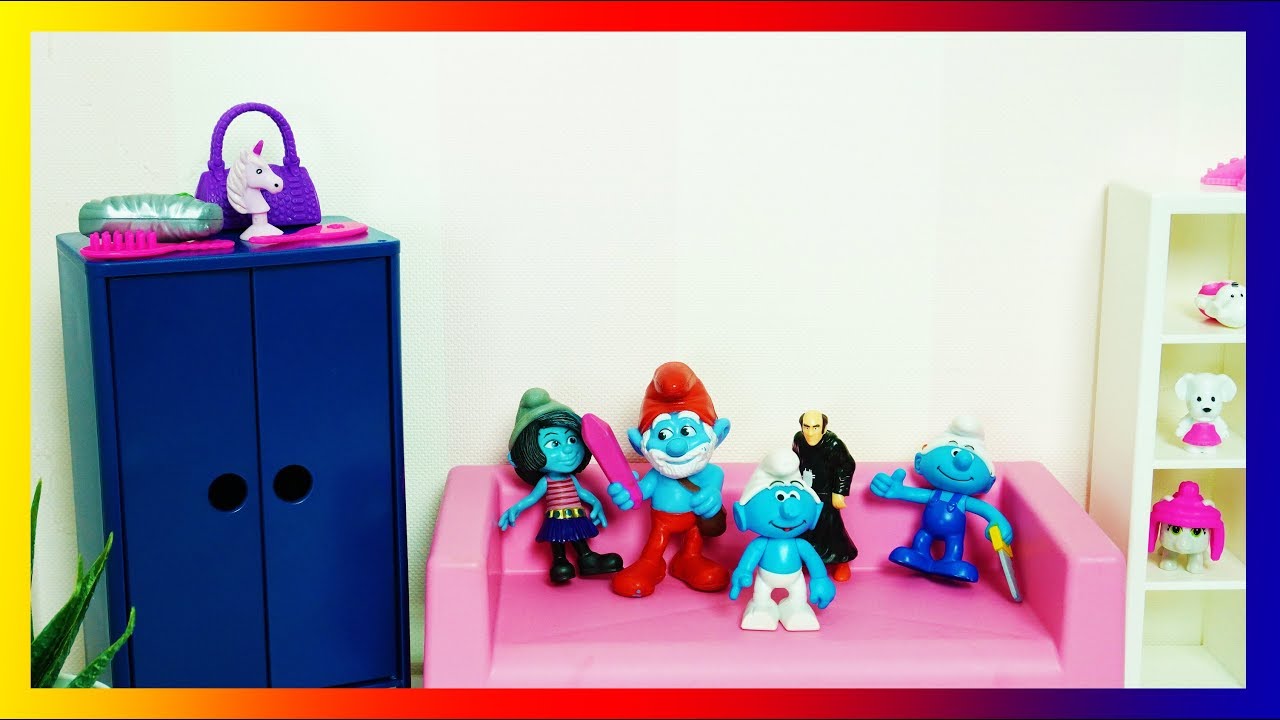 5 Little Smurfs jumping on the bed | Learn to count number 1-5 | Kids ...