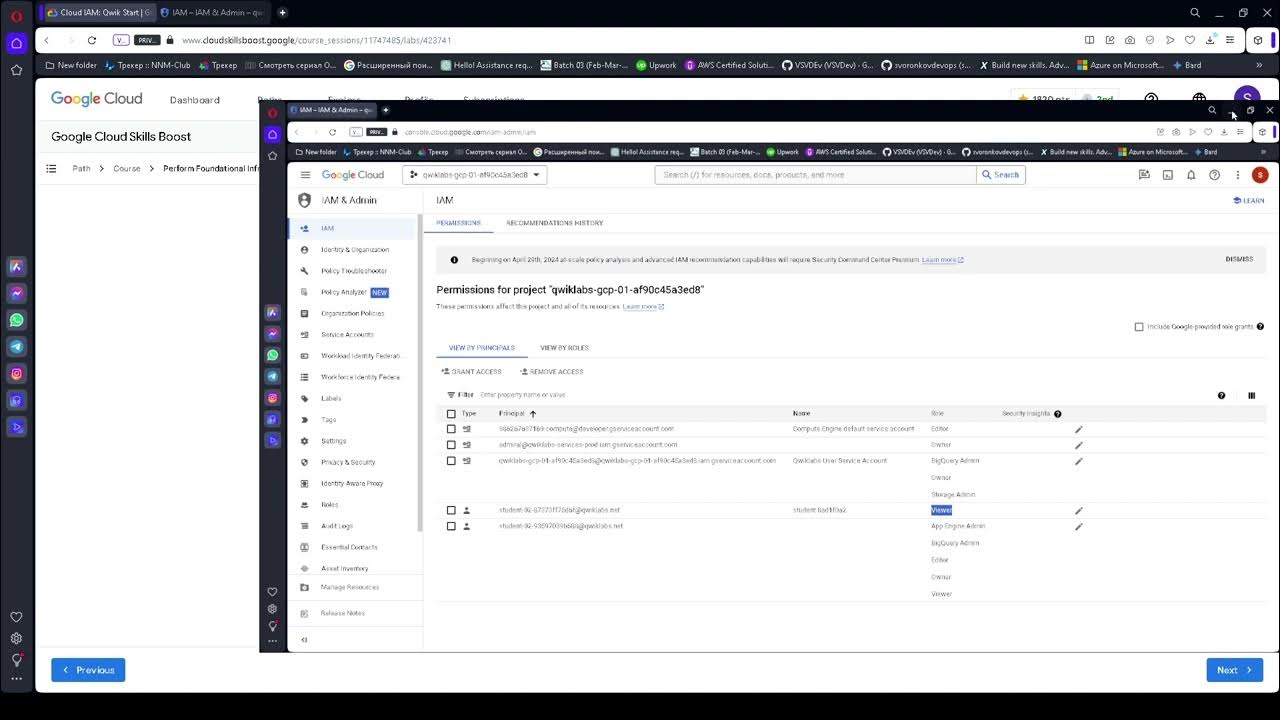 Gcp Cloud Iam Qwik Start Gsp064 Youtube