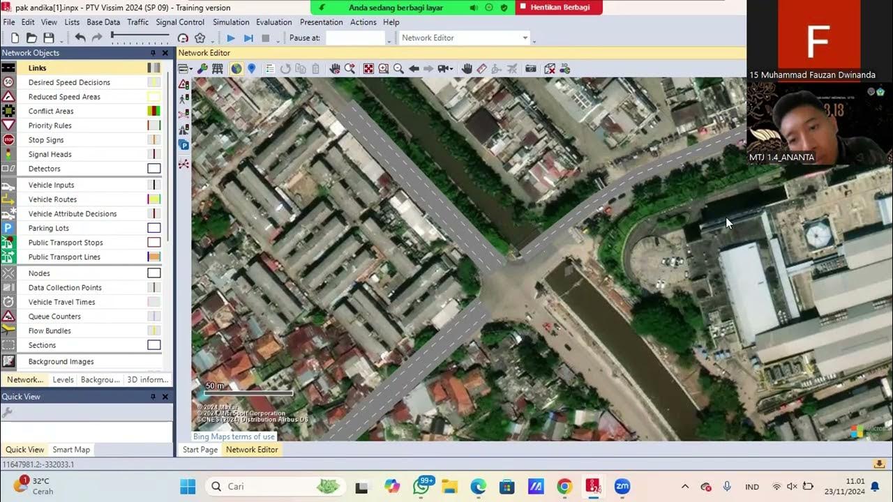 (Tutorial Vissim) - Part 1. Menambahkan Links, Connector & Network Setting - YouTube