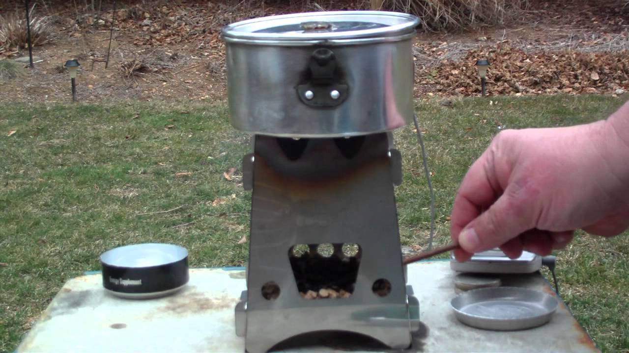 Emberlit Stove used with wood pellets - Boil Test - YouTube