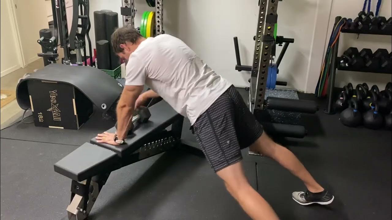 Single Arm Plank on Bench with DB Row - YouTube