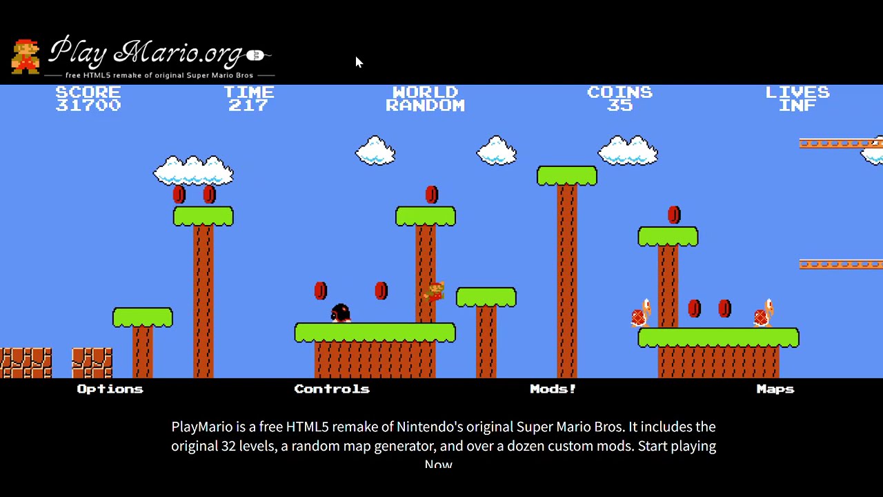 SUPER MARIO BROS. HTML5のランダムコースに挑戦してみた（4） - YouTube