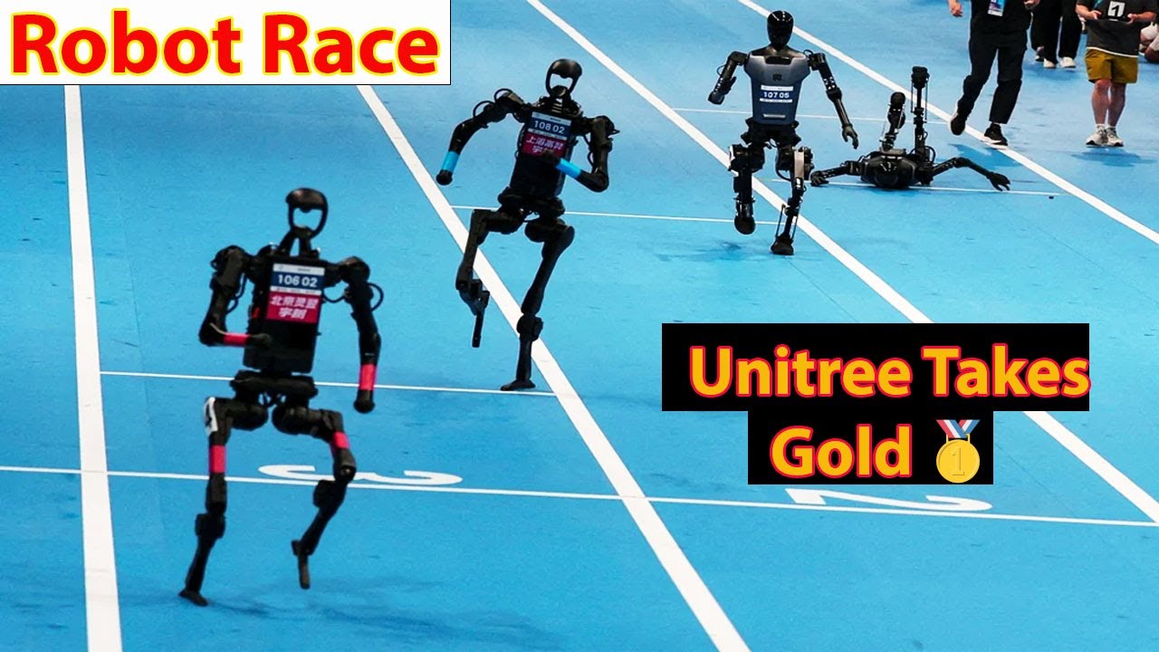Robot Race Final: Unitree Wins Gold 🥇at World Humanoid Games 2025 - YouTube