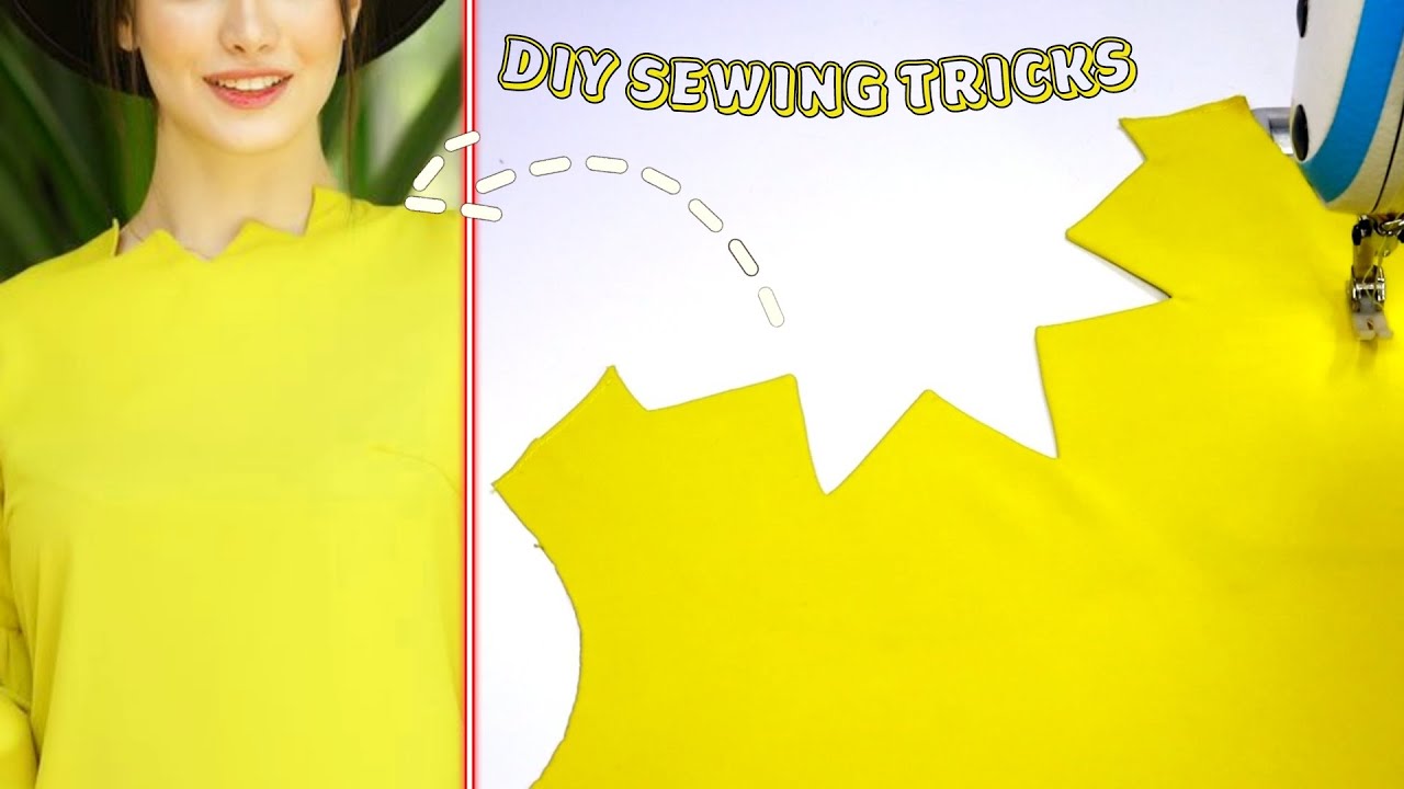 Best Quick Sewing Techniques | Latest Trendy Star-Shaped Neck Design ...