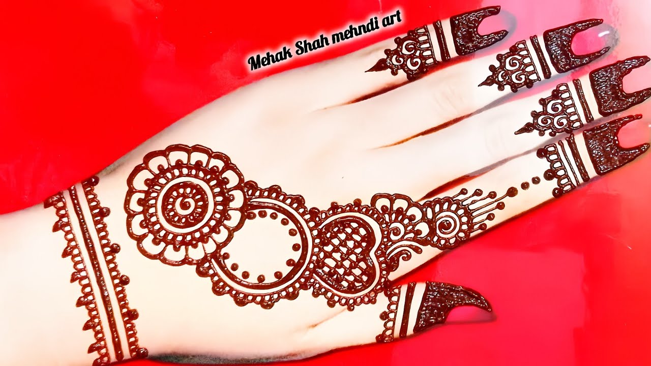 Simple mehndi design front hand|Easy mehndi design|Mehndi k designs ...