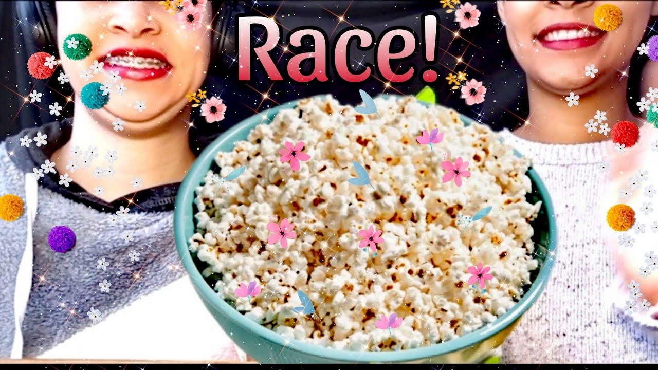 Popcorn Race! Loser has to eat raw 🥔 - YouTube