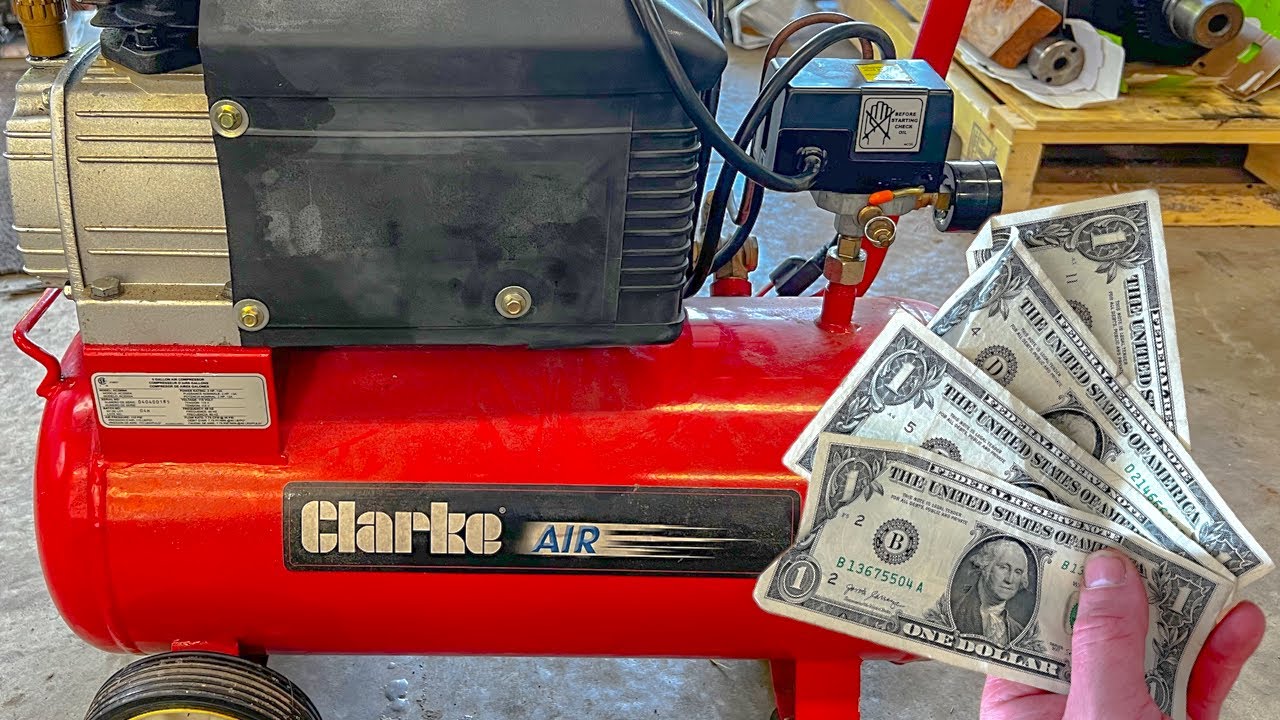 FREE broken Clark air compressor | can we fix it and flip it?? - YouTube