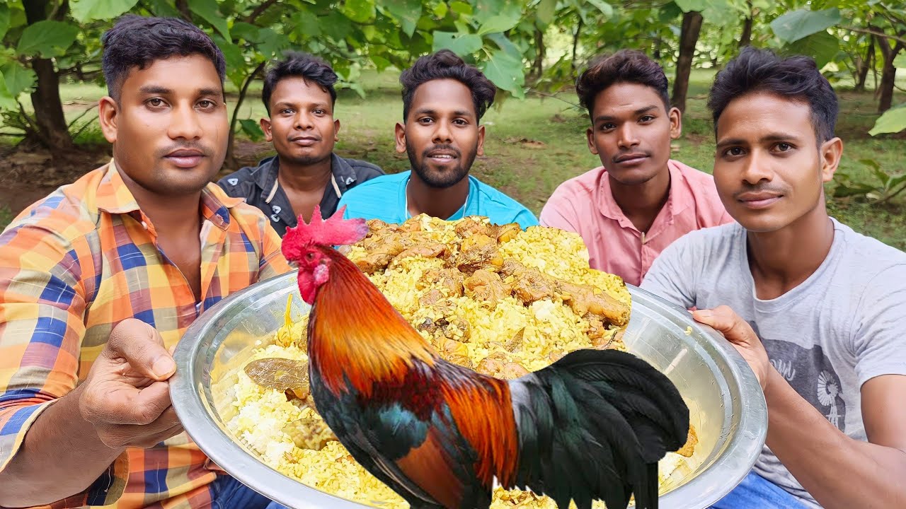 how to make rooster rice//chikan biryani recipe😋😋😋😋//चिकन बिरयानी//जंगल ...