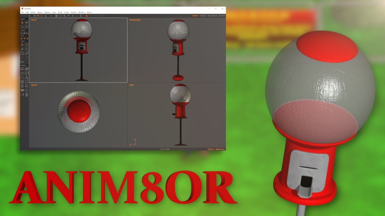 Моделирование торгового автомата в Anim8or - YouTube