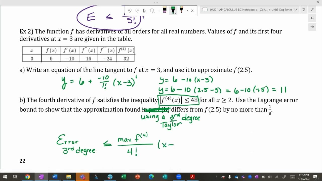 Taylor Remainder and Lagrange Error - YouTube