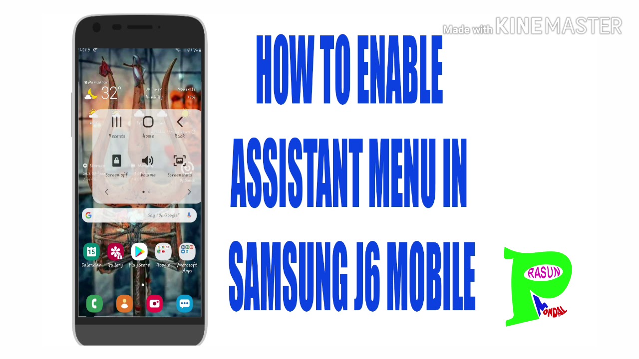 How to enable assistant menu in SAMSUNG j6 mobile - YouTube