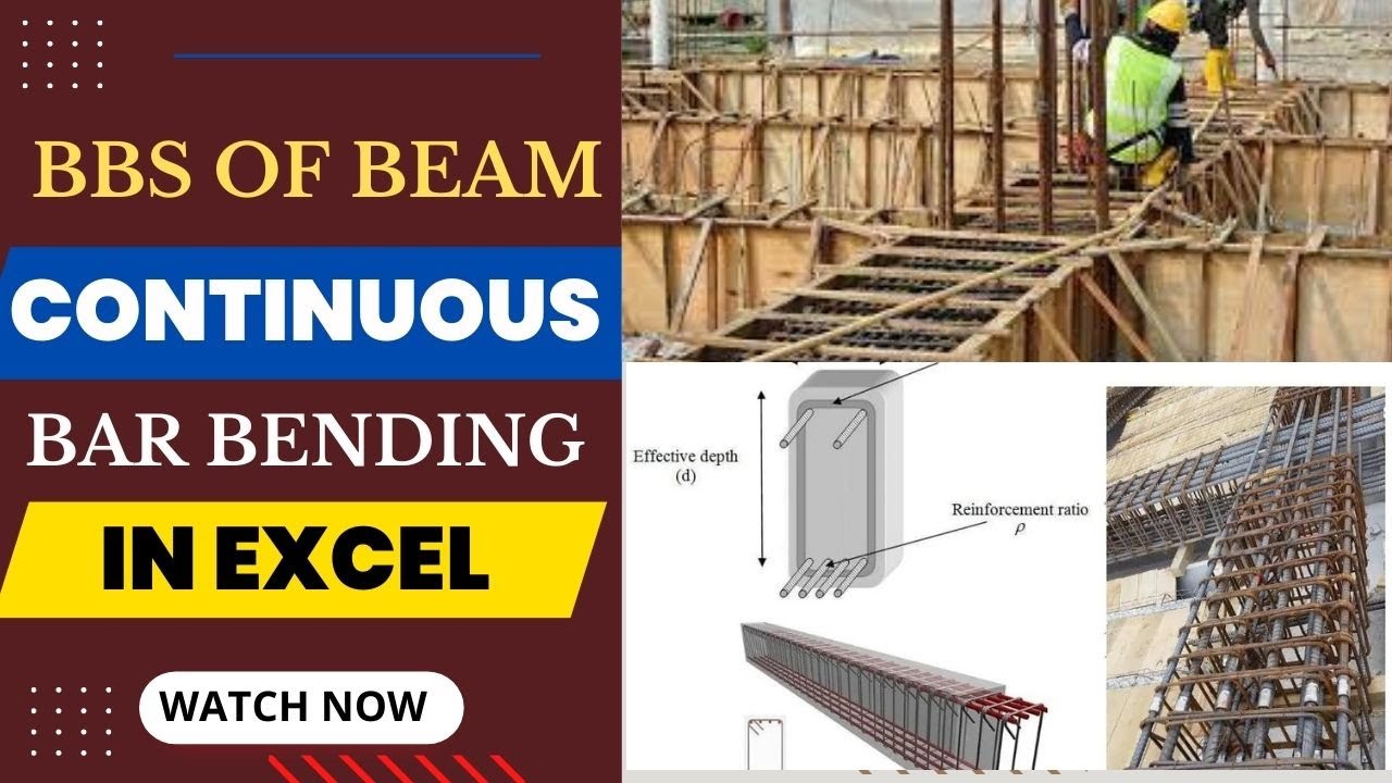 Beam BBS for Continuous Beam l Beam Bar Bending in Excel & Manual ...