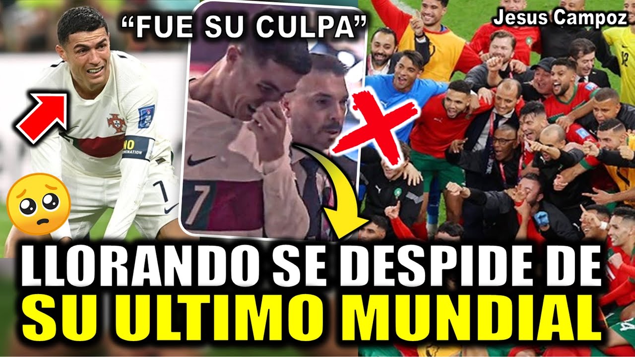Cristiano Ronaldo LLORANDO al ser ELIMINADO del Mundial Qatar 2022 ...