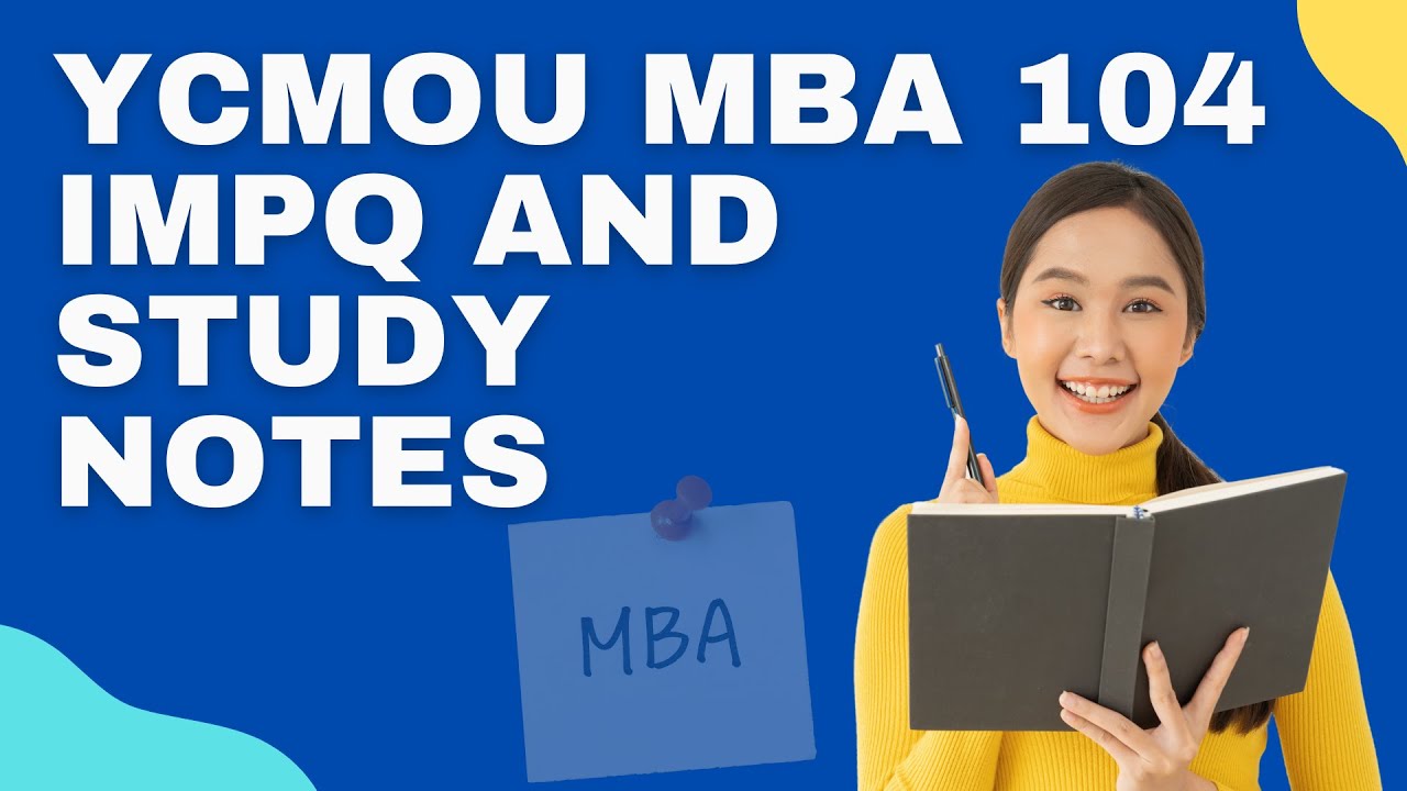 YCMOU MBA 104 IMP STUDY NOTES FOR SEM 1 EXAM 2025 | MBA104 MANAGEMENT ...