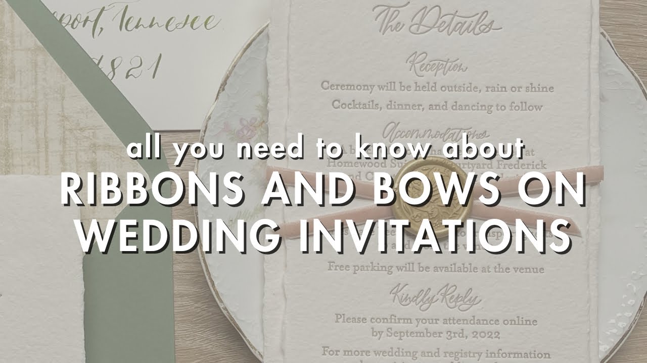 Ribbon and bows on wedding invitations - YouTube