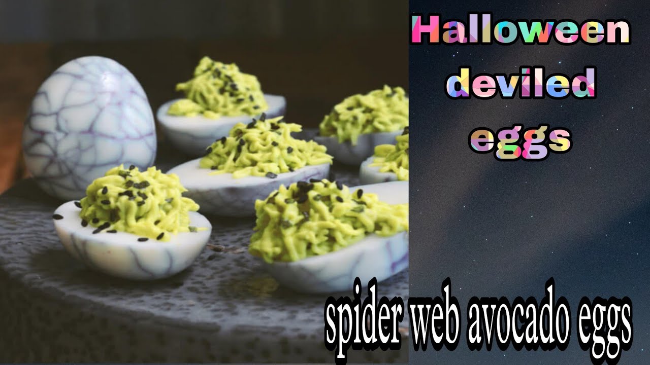 spider web 🕸️🕷️ avocado 🥑 eggs || easy halloween treats - YouTube