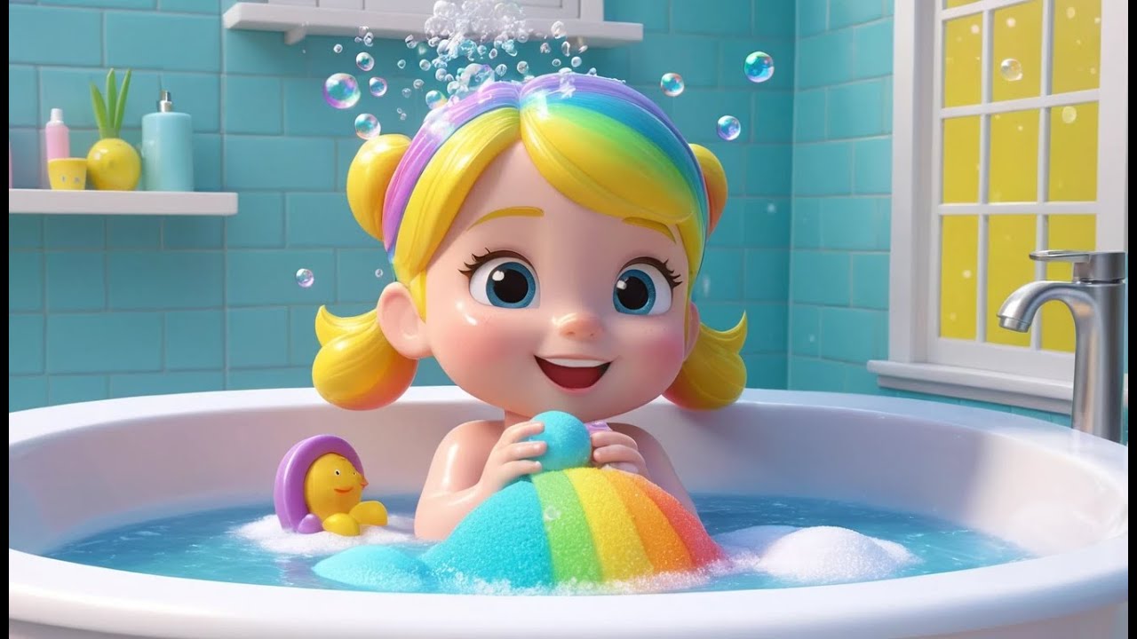 Splish, Splash, A Rainbow Bath | Fun Bath Time Song for Kids | Colorful ...