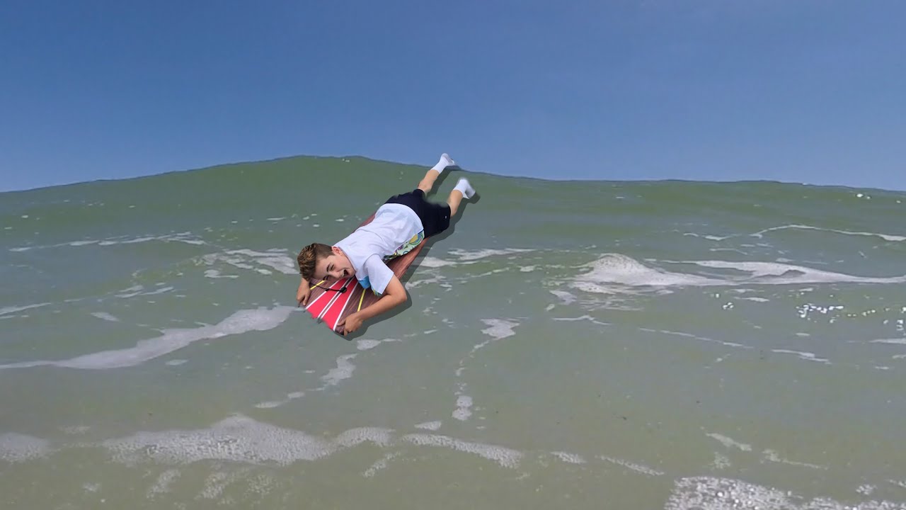 Boogie boarding at New Jersey beach - YouTube