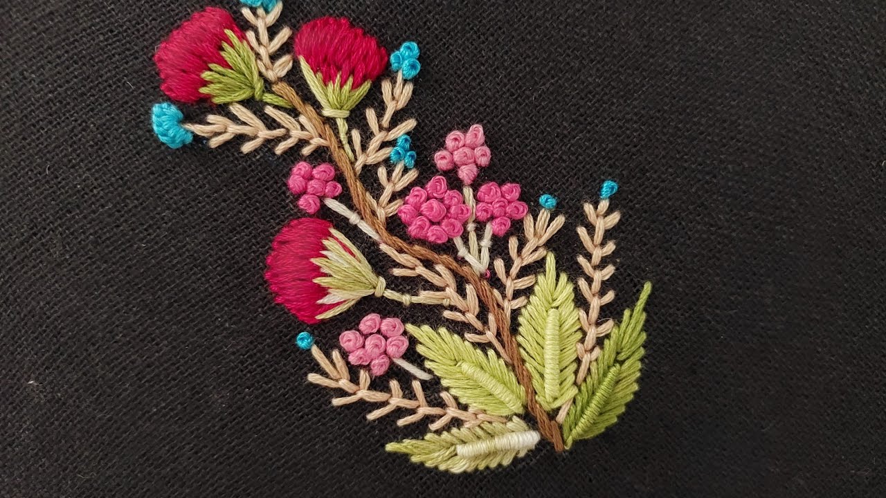 Very simple floral embroidery|Easy flower design - YouTube