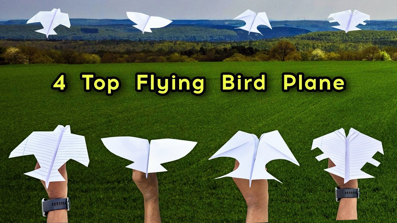 4 new flying paper bird 🔥, best 4 flying new bird plane, 4 different ...