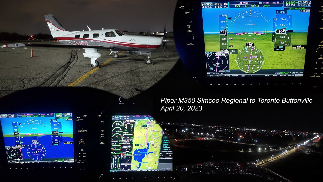 Piper M350 night flight Apr 2023 - YouTube