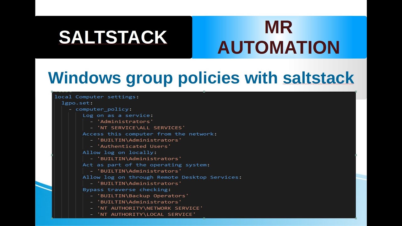 Saltstack - Windows GPO's - YouTube