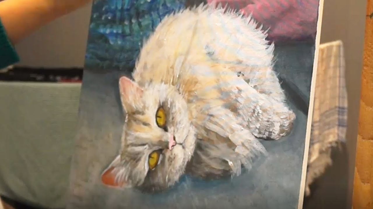 Playful Cat [ Full Speedpaint Artwork Prosess Video nr. 4] Acrylic ...