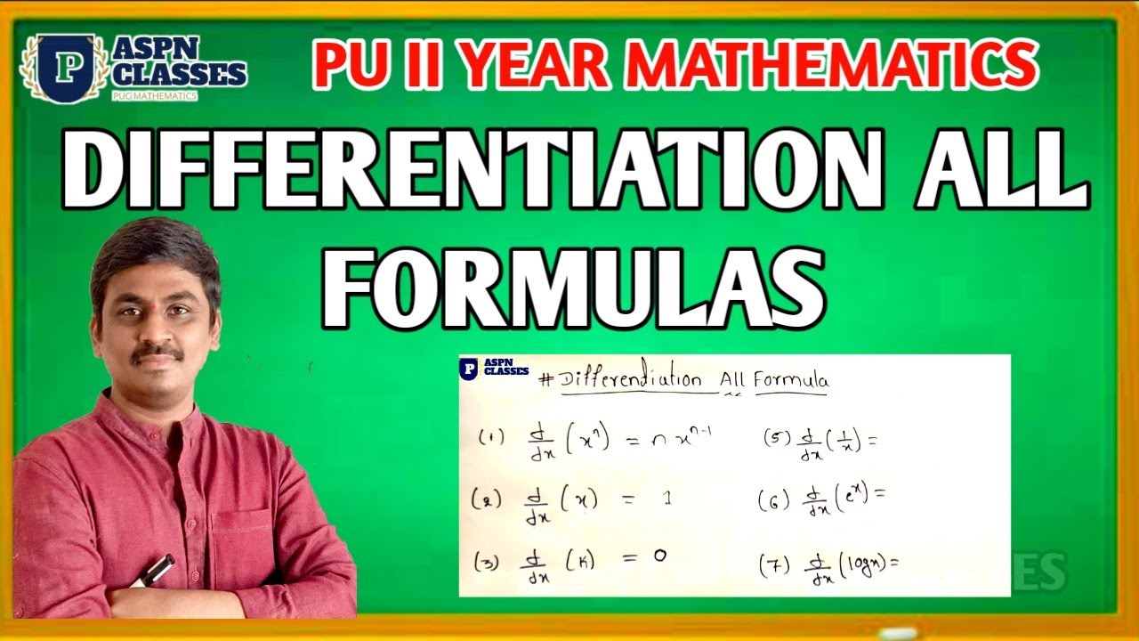 2nd PU Differentiation All formulas || Mid Term Exam 2022 - YouTube