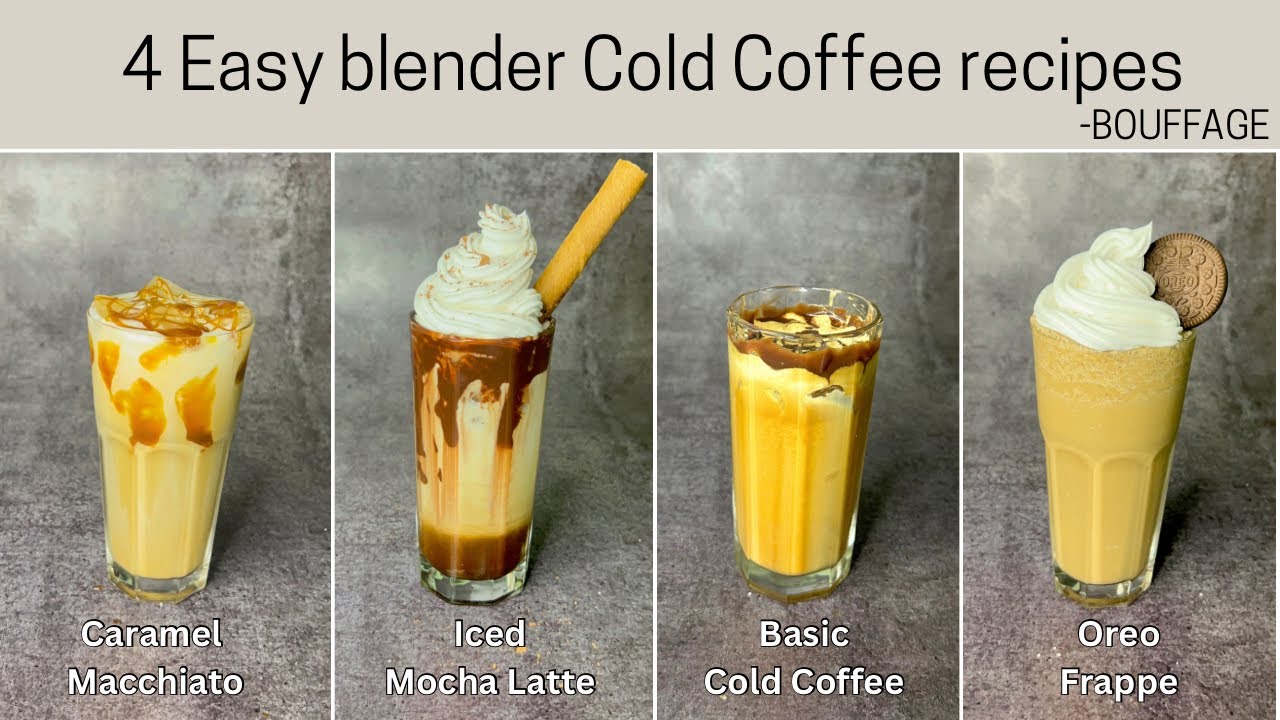 4 Simple cold coffee recipes | Cafe style cold coffee at home | Cold ...