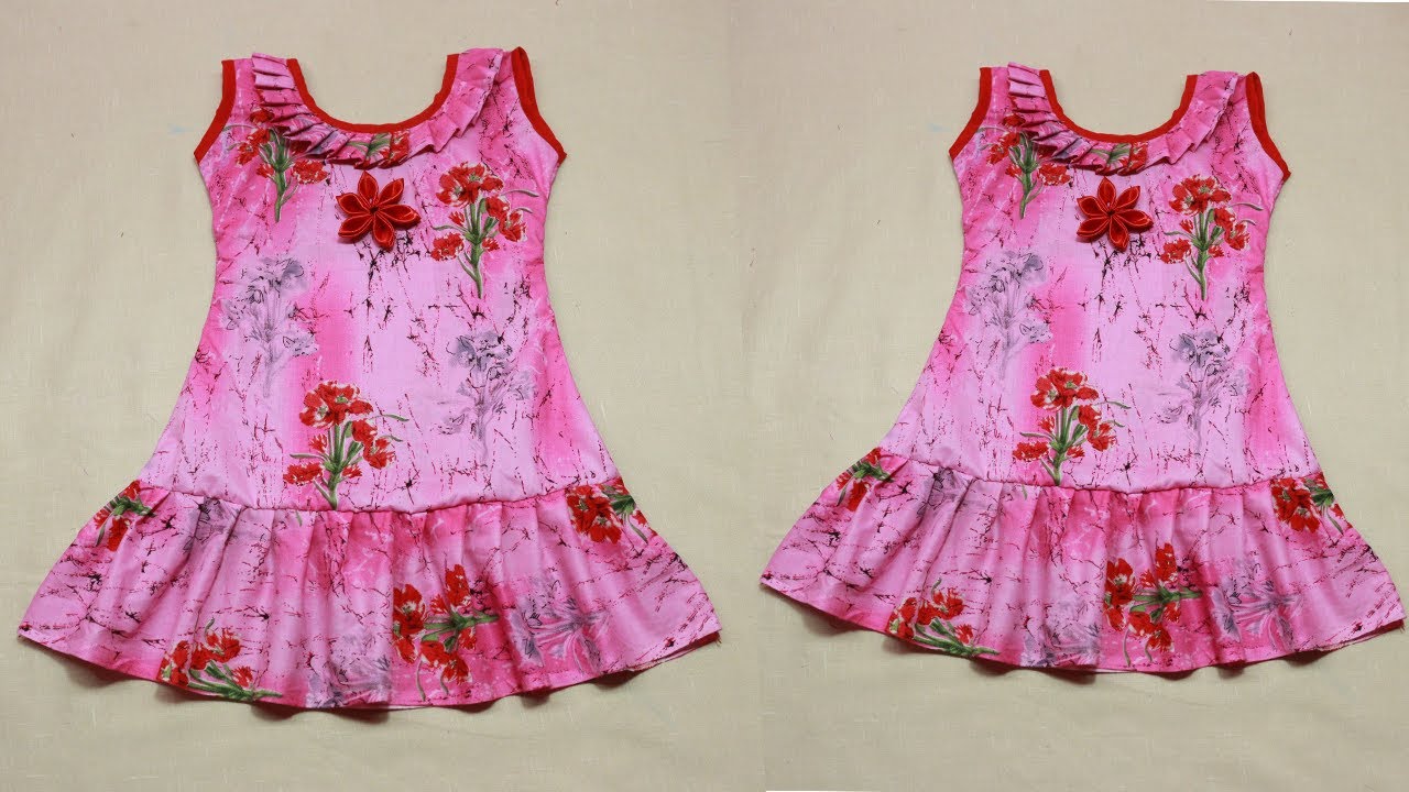 Frock Cutting and Stitching Very Easy\ box plated frock\frill baby ...