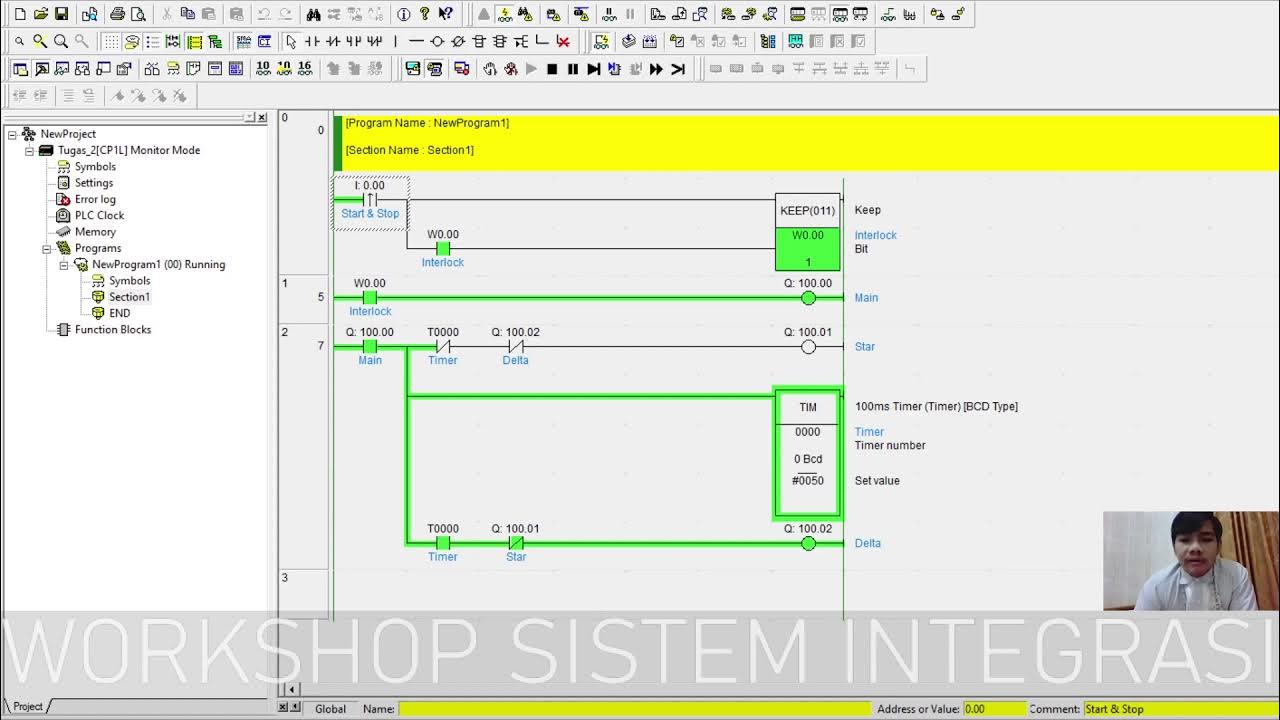 Program PLC OMRON Rangkaian Starting Motor STAR-DELTA menggunakan software CX-Programmer - YouTube
