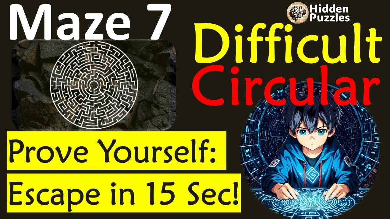 Difficult Circular mazes Maze 7 - YouTube