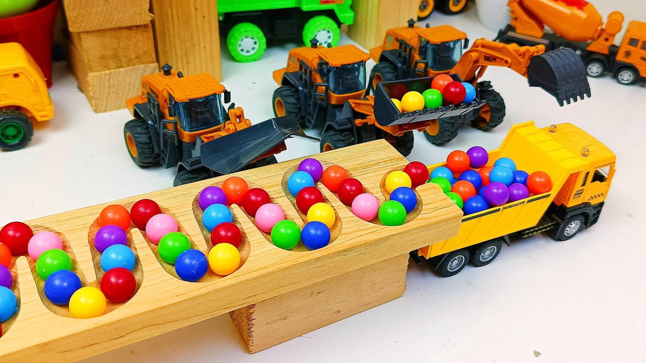 Marble Run Race ASMR ☆ HABA Slope & Retro Makita Dump Truck, Garbage ...
