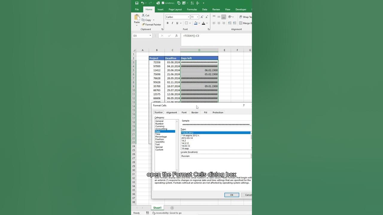 How to create Deadline tracker? #excel - YouTube