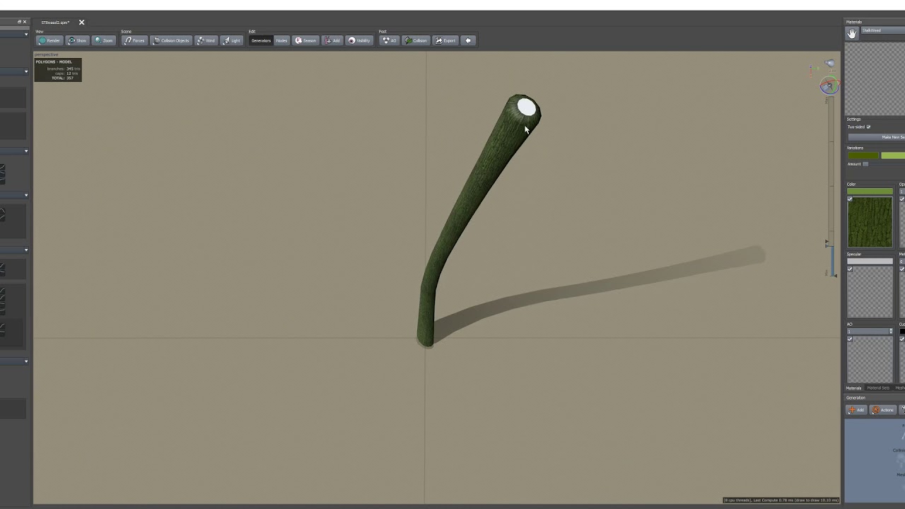 How Do I Make Cap and Trunk a Single unified Mesh Object in SpeedTree ...