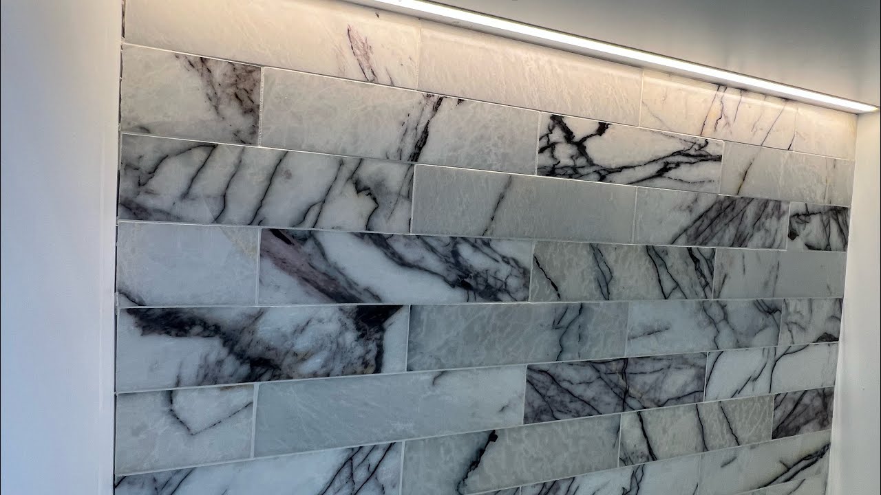 How to install Marble stone to the splash-back - YouTube