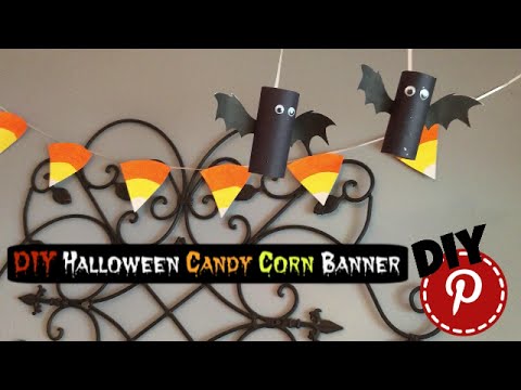 DIY Halloween Party Decor - Candy Corn Banner - YouTube