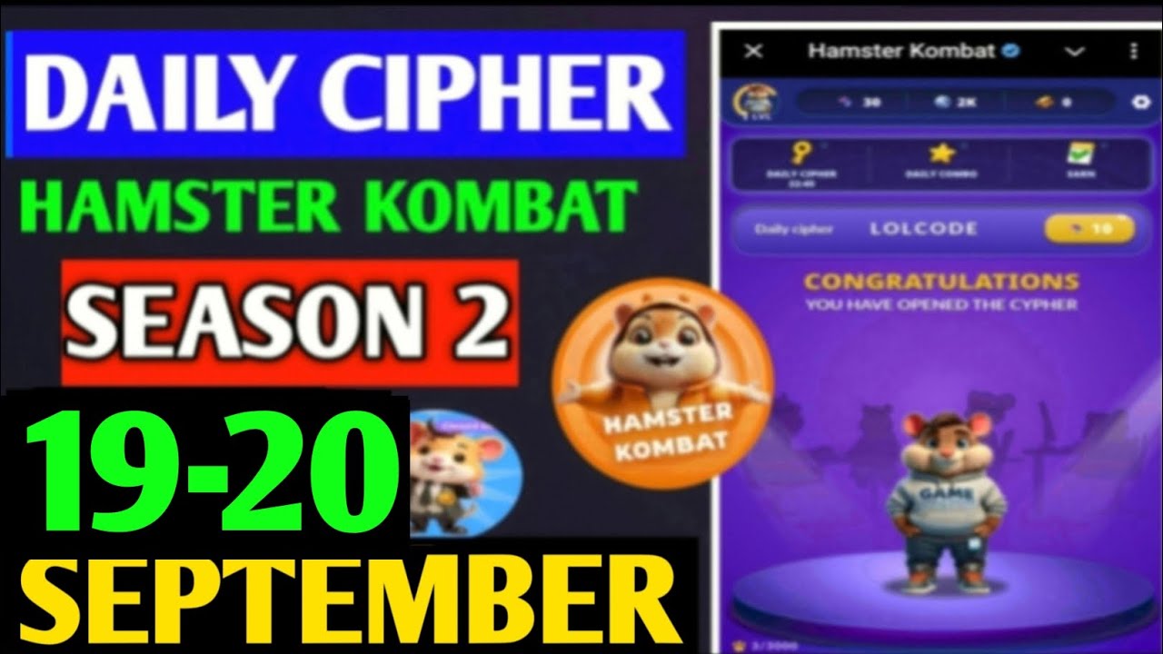Hamster Kombat Dev Game Daily Cipher 19 September | Hamster Kombat ...