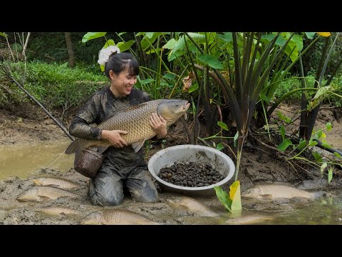 Trang repaired the water pump herself  drained the abandoned fish pond – with surprising results.